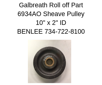 GALBREATH Sheave Pulley 10 With 2 Bronzed Bushed Center
